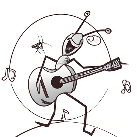 Dancing Ant With Guitar · Creative Fabrica