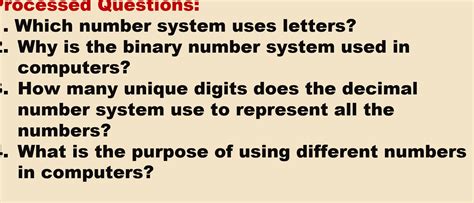 Rocessed Questions Which Number System Uses StudyX