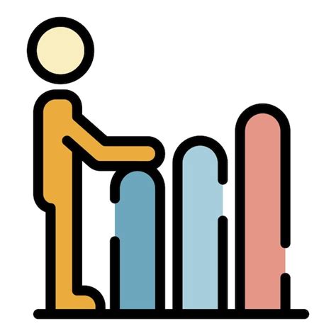 Premium Vector Man And Rating Chart Icon Outline Man And Rating Chart