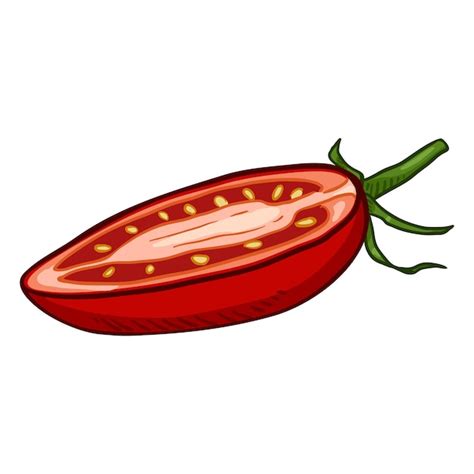 Premium Vector Vector Cartoon Half Cut Cherry Tomato