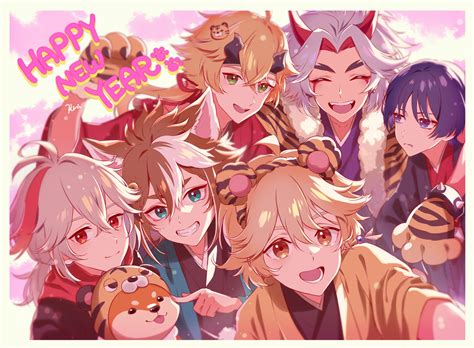 Aether Scaramouche Kaedehara Kazuha Arataki Itto Gorou And More Genshin Impact Drawn By