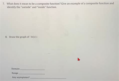 Solved 7 What Does It Mean To Be A Composite Function Give Chegg Com