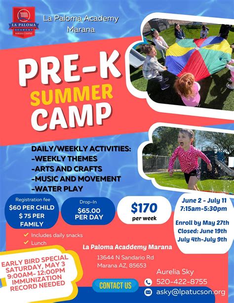 Pre K La Paloma Academy Marana Tucson Charter School