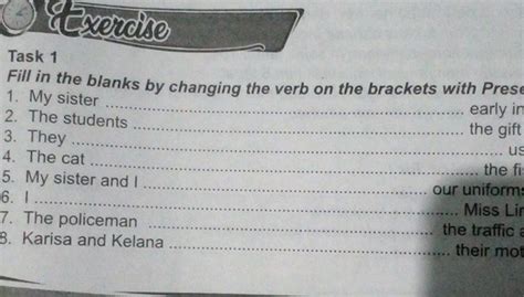 Task 1 Fill In The Blanks By Changing The StudyX