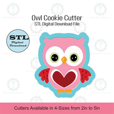 Owl Cookie Cutter Stl File Kreative Cutters