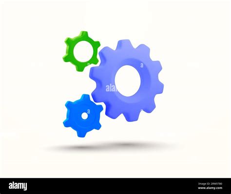 3d Cogs Icon Gears Icon Minimal Style Isolated On White Background