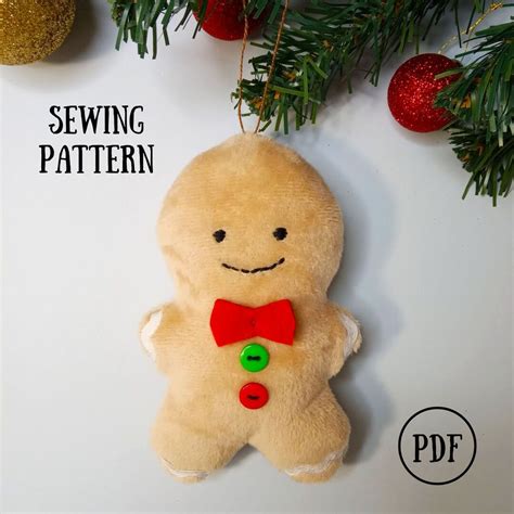 Gingerbread Man Ornament Sewing Pattern Pdf Diy Christmas T Inspire