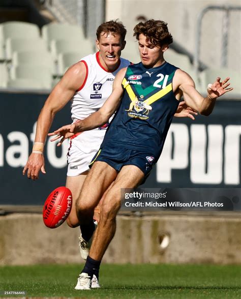 Joel Cochran Of The Afl Academy In Action During The 2024 Afl Academy