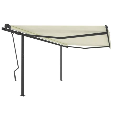 Toldo retrátil manual postes m cor creme Loja Sitio da Magia