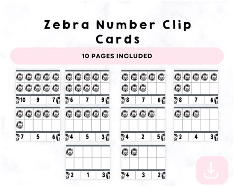 Printable Zebra Number Clip Cards Crystalandcomp