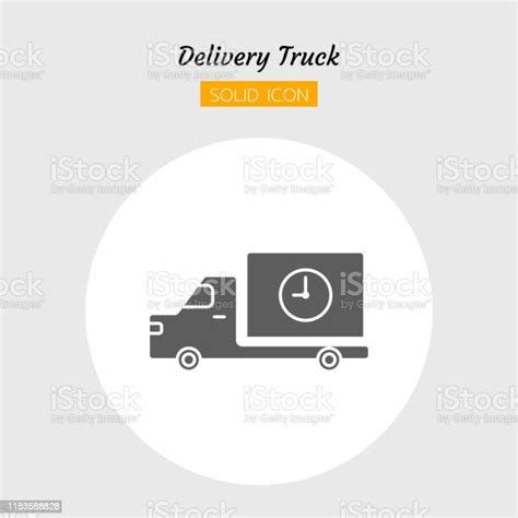 솔리드 아이콘 기호 트럭 운송 우편 배달 시간에 배송 서비스 고립 된 평면 실루엣 벡터 디자인 개념에 대한 스톡 벡터 아트 및 기타 이미지 Istock