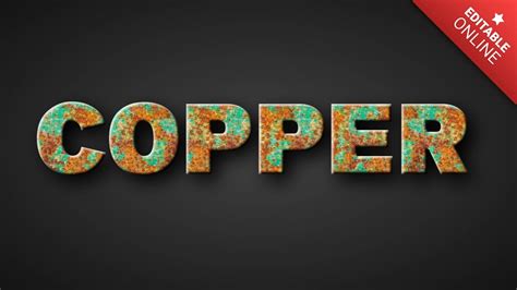 Copper Rusty Metal Texture Text Effect Generator