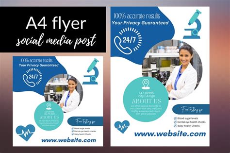 Editable Lab Flyer A4 Flyer Templatesocial Media Postsports Flyer