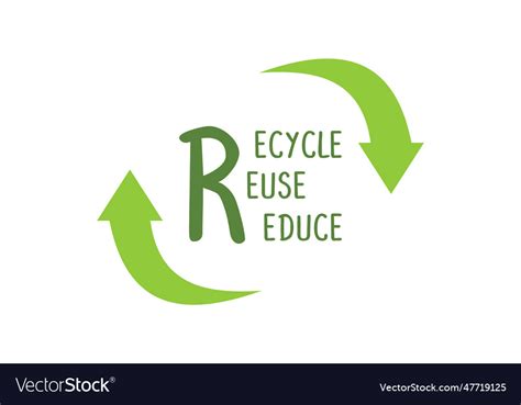 Recycle Reuse Reduce Environmental Awareness Vector Image