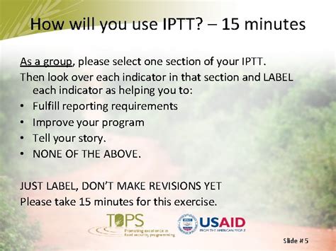 Indicator Performance Tracking Table Adapted From Fanta Ii