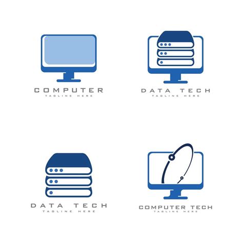 Computer Logo Design Collection Data Tech Computer Networking Technology Server