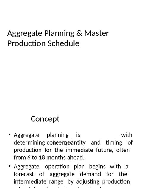 Om Unit Iii Key Points Pdf Scheduling Production Processes