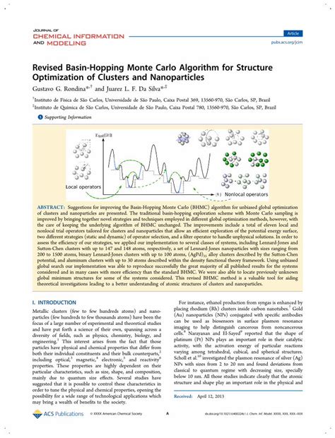 Pdf Revised Basin Hopping Monte Carlo Algorithm For Structure