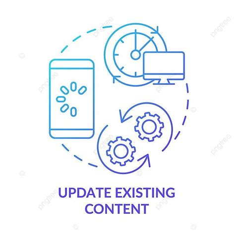 Update Existing Content Blue Gradient Concept Icon Improve Line General
