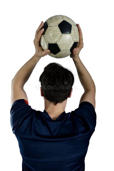 Close Up Of A Football Action Scene With Soccer Player Throws A