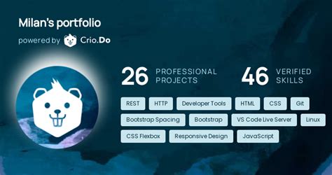 Milan Patel On Linkedin Check Out My Crio Portfolio Learnbydoing