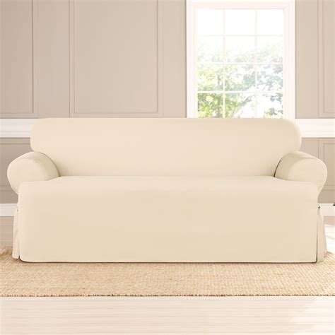 Surefit Heavyweight Cotton Duck T Cushion Sofa Slipcovers One Piece