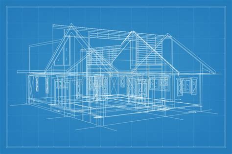 3d Render Of Building Wireframe Structure Perspective Wireframe Of House Exterior Abstract