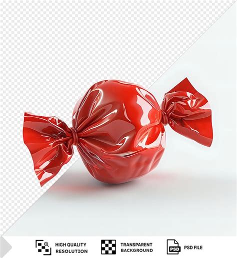 premium psd isolated candy in a red wrapper png clipart