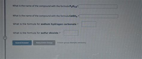 Solved What Is The Name Of The Compound With The Formula Chegg
