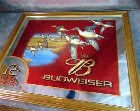 Budweiser Bar Mirror Budweiser Beer Mirror Mallard Duck Ducks