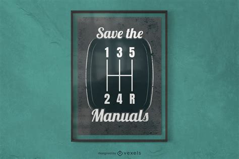 Manual Transmission Poster Design Vector Download