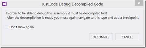 Debug Decompiled Code With JustCode