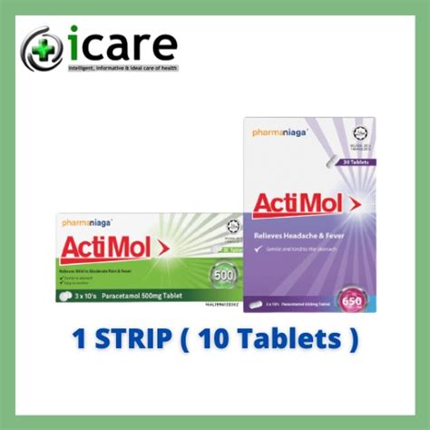 Actimol Paracetamol 500mg 650mg Tablet Exp Date 2026 Shopee Malaysia
