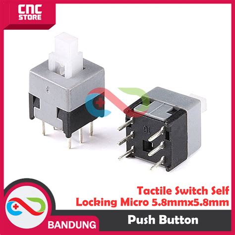 Jual TACTILE SWITCH SELF LOCKING MICRO PUSH BUTTON 5 8MM X 5 8MM