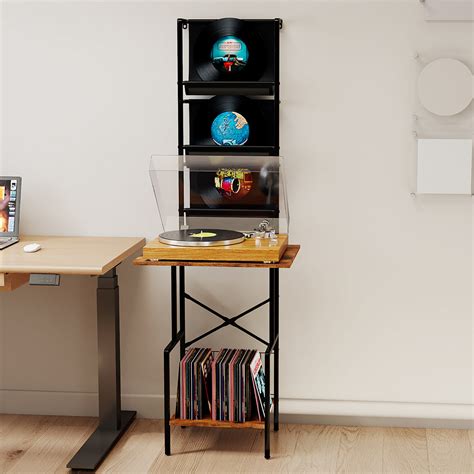Tall Record Player Stand Vinyl Storage Up To 200 Albums Turntable Rack
