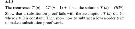 Solved The Recurrence T N 2T N1 1 Has The Solution Chegg