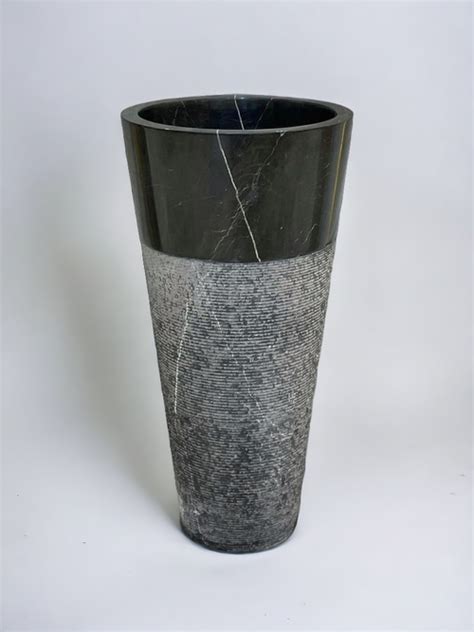 Powder Room Pedestal Sink Nero Marquina Marble Pedestal Sink