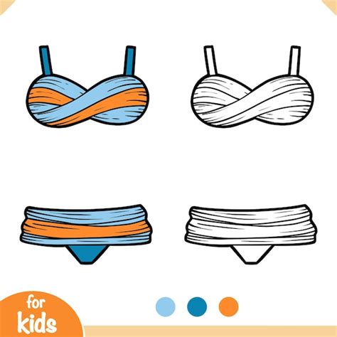 Livre De Coloriage Bikini Vecteur Premium