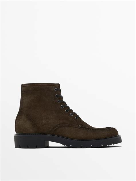 Moc Toe Split Suede Ankle Boots · Brown · Shoes Massimo Dutti