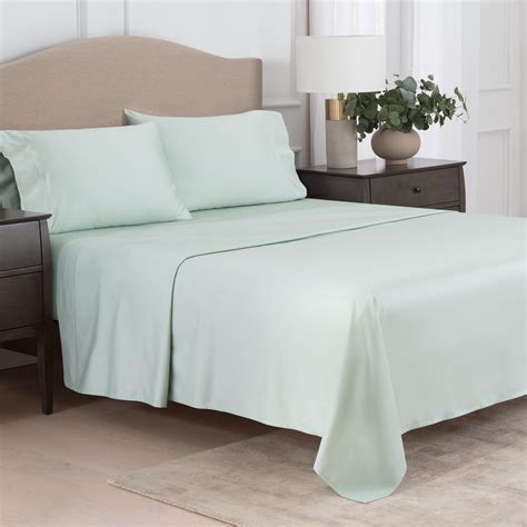 Martha Stewart 400tc 100 Egyptian Cotton Sateen Sheet Set Sage Green 4 Piece 1