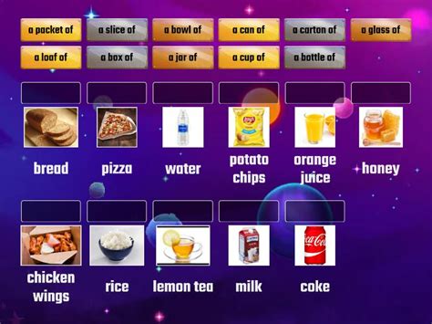 Quantifiers ~specific For Food Match Up