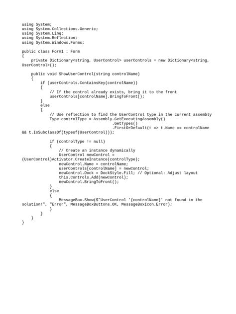 Create Usercontrol Dynamic Pdf