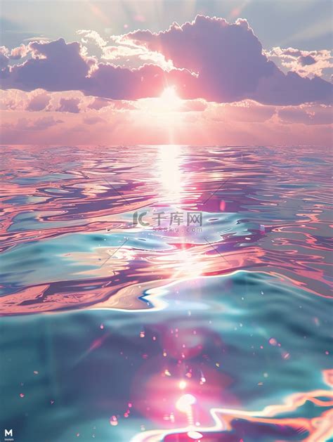 柔和的彩虹光线水波素材插画图片 千库网