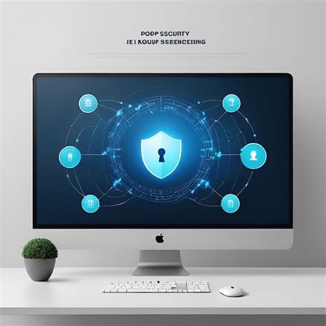 cybersecurity concept with virtual screen for secure internet access