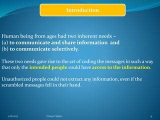 Cryptography With Caesar Cipher PPT