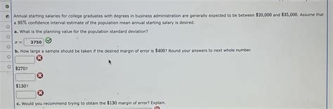 Solved O Annual Starting Salaries For College Graduates With Degrees