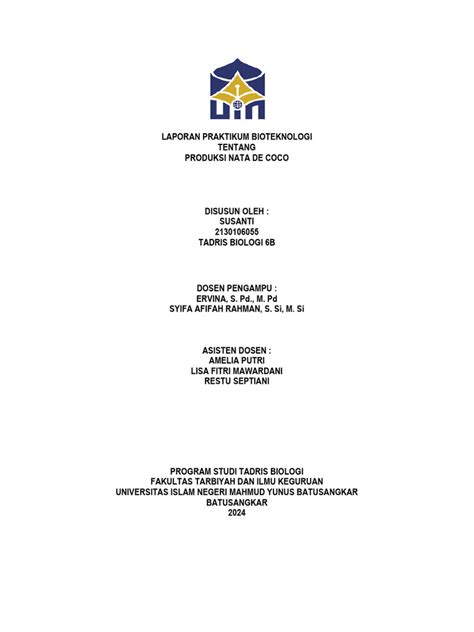 Laporan Produksi Nata De Coco Pdf