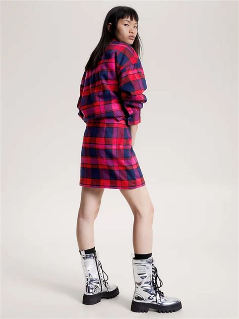 Check Straight Wrap Mini Skirt Red Tommy Hilfiger