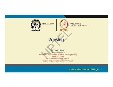 Iot Course Nptel Sensing Slides By Prof Soudeep Pdf