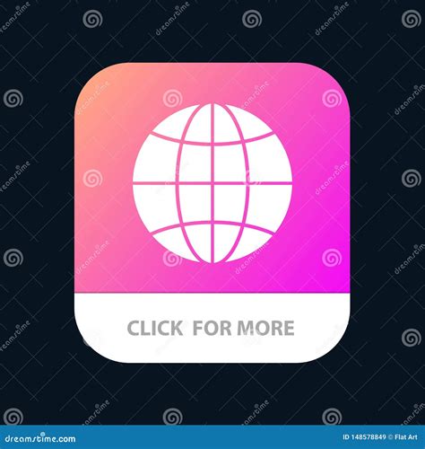 World Globe Internet Design Mobile App Button Android And Ios Glyph Version Stock Vector